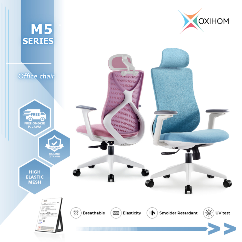 Jual OXIHOM M5 Kursi Mesh Kursi Kantor Kursi Kerja Mesh Chair Ergonomic ...