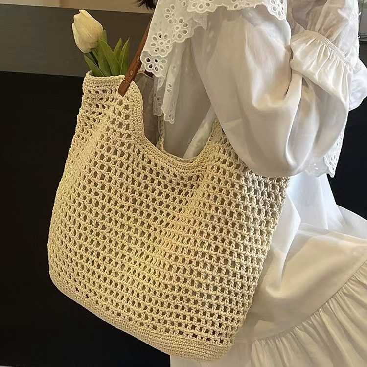 Jual COD Tas Jerami Buatan Tangan Tas Pantai Tas Katun Tas Rajut Tas ...
