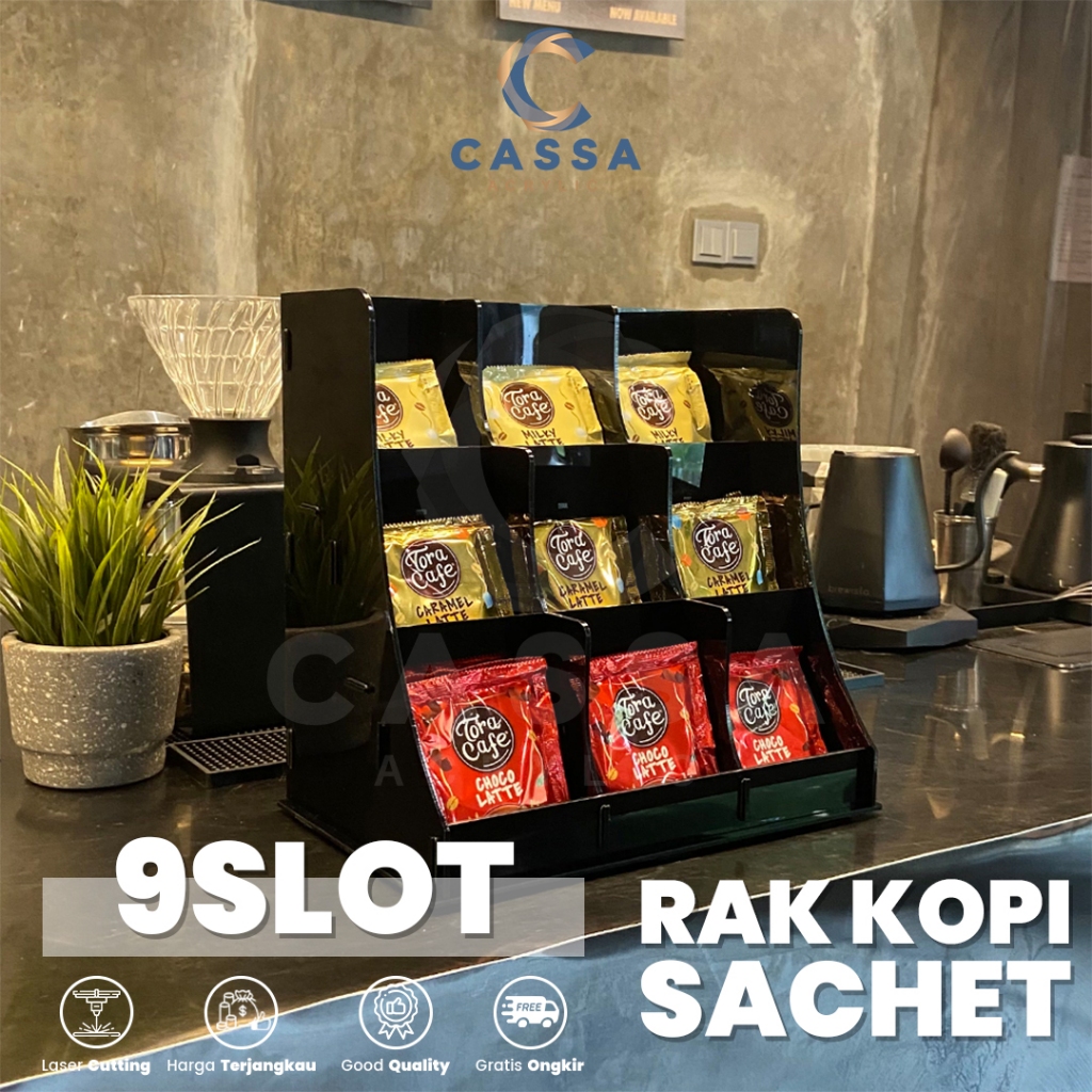 Jual Rak Display Kopi Sachet Organizer Akrilik 9 Slot | Shopee Indonesia