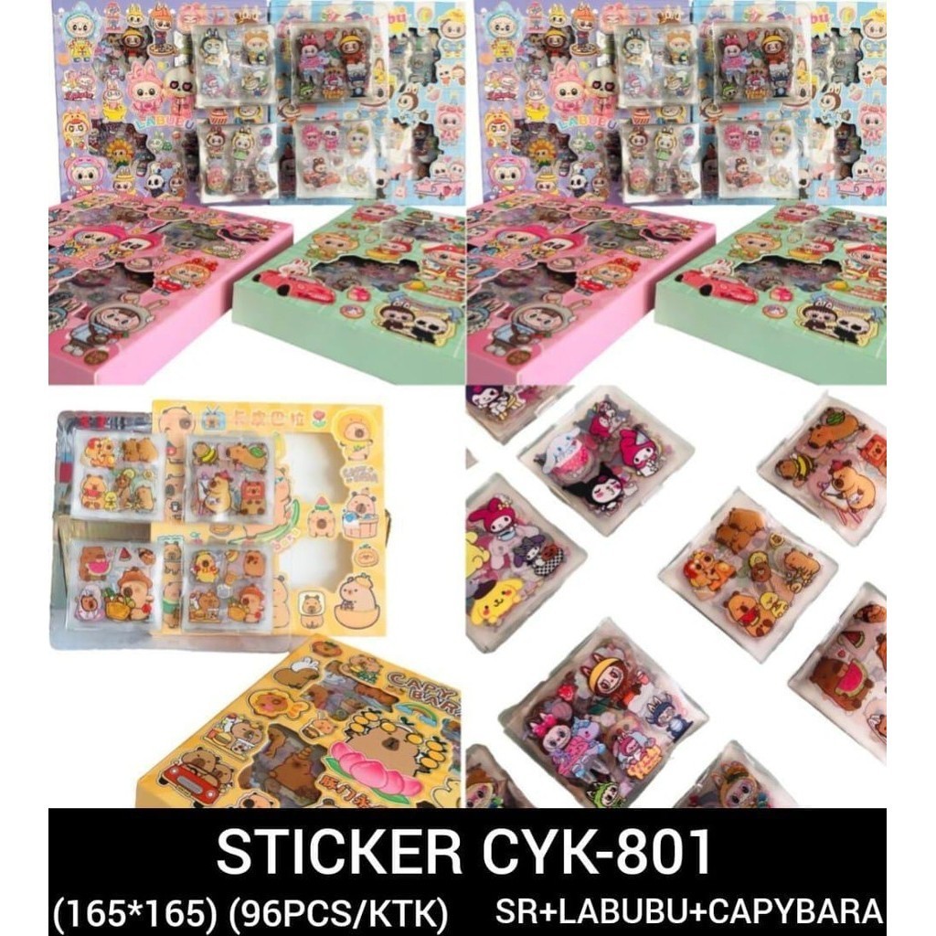 Jual STIKER CYK-801 / STIKER MAINAN ANAK / STIKER LABUBU / STIKER ...