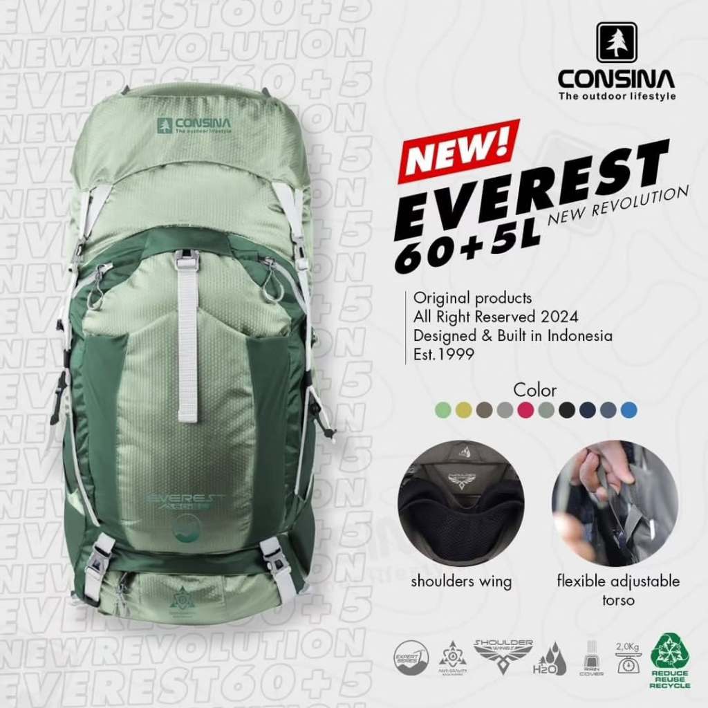 Jual CONSINA EVEREST 60+5L EXPERT SERIES GEN 3 RANSEL GUNUNG NEW ...