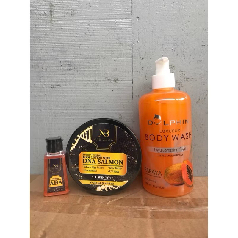 Jual PAKET HEMAT PEMUTIH BADAN LEBIH CEPAT ( HB DNA SALMON 250gr ...