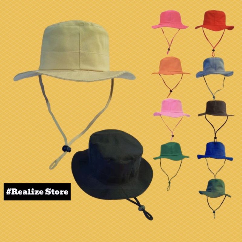 Jual topi rimba polos/ topi gunung/ bahan ripstok polos tebal termurah ...