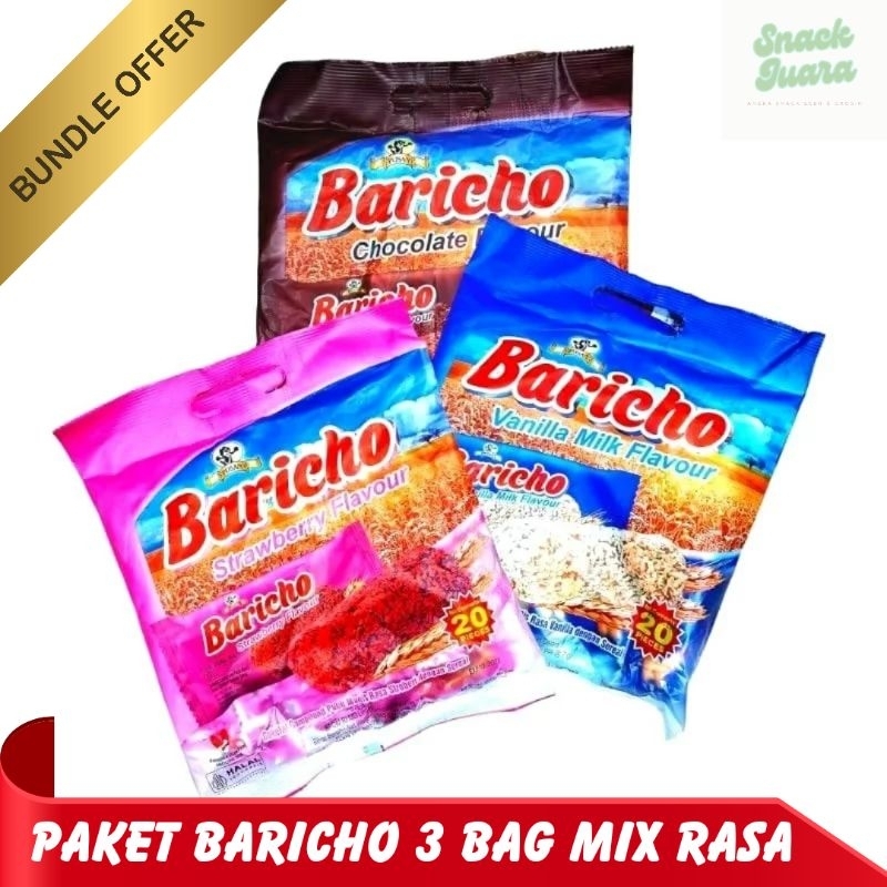 Jual PAKET BUNDLING Baricho Oat 3 bag mix rasa ( coklat, vanilla ...