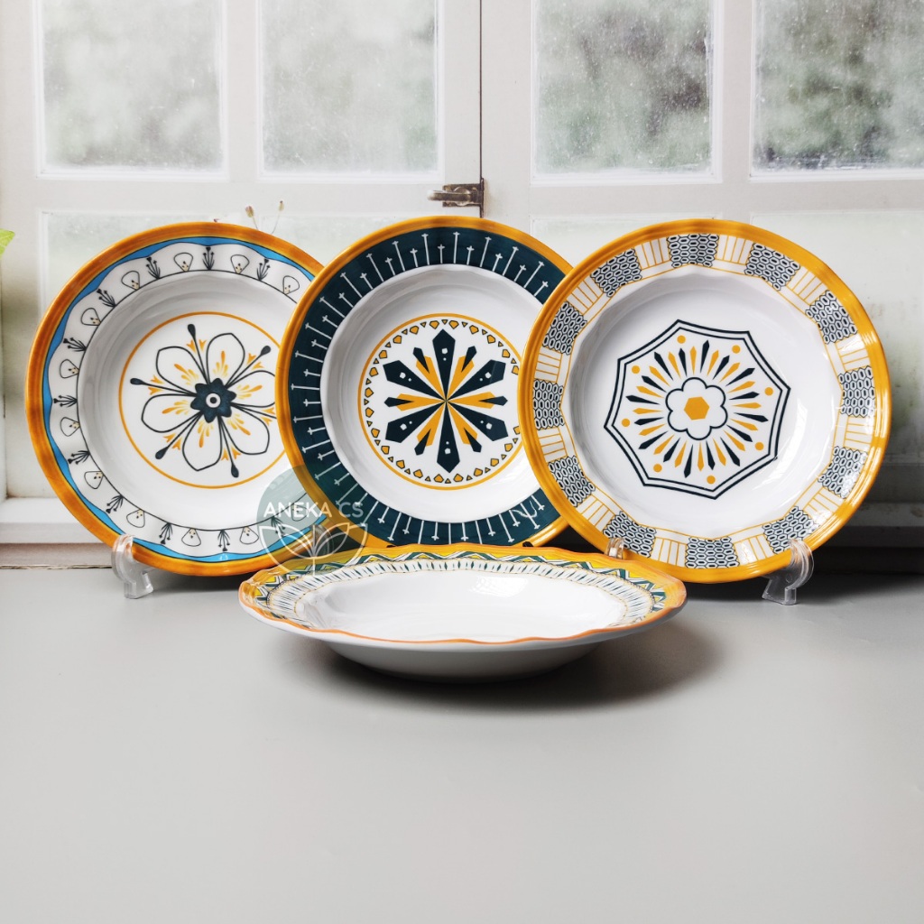 Jual Piring Melamin Estetik 9 inch - Piring Makan - Piring Aesthetic ...