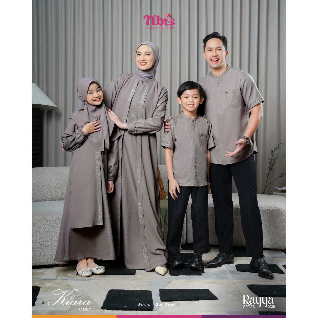 Jual Nibras Rayya Series 2025 Kiara Gull Grey Sarimbit Keluarga Set ...