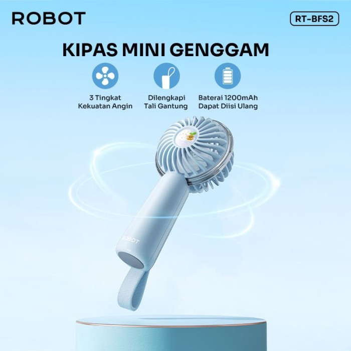 Jual ROBOT Mini Fan Portable RT-BFS2 Kipas Angin Mini Portable 1200mAh ...