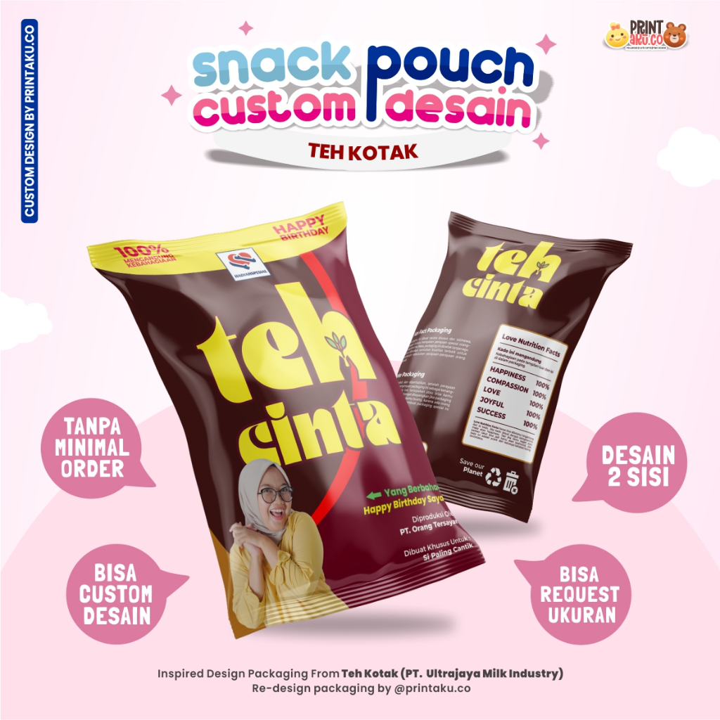 Jual Bungkus Kado Custom | Snack Custom Foto Teks Bungkus Kado Pouch ...