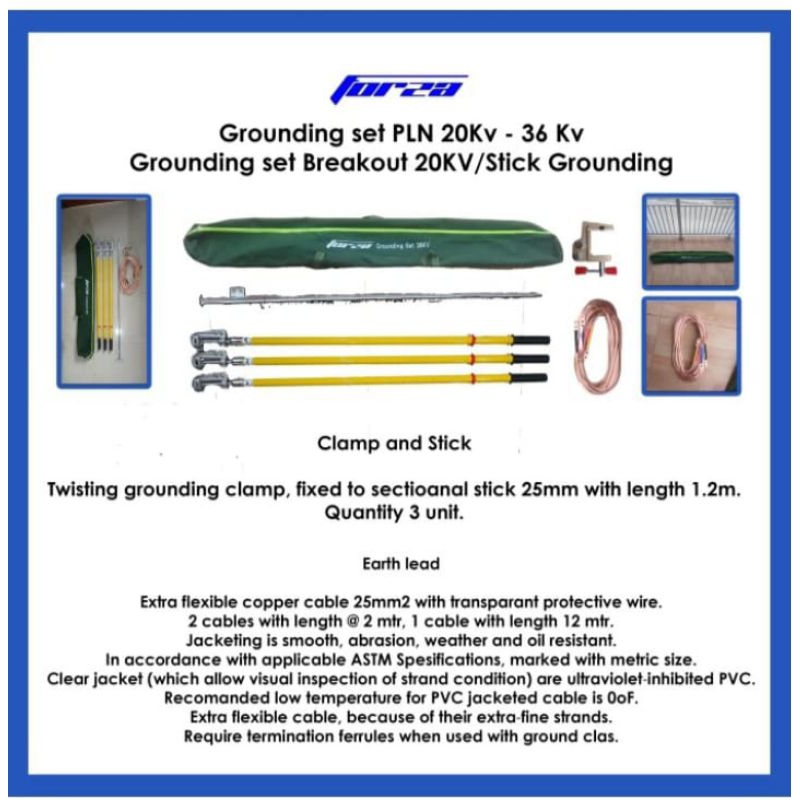 Jual grounding set forza/pLN 20 kv/36 kv,stick grounding | Shopee Indonesia