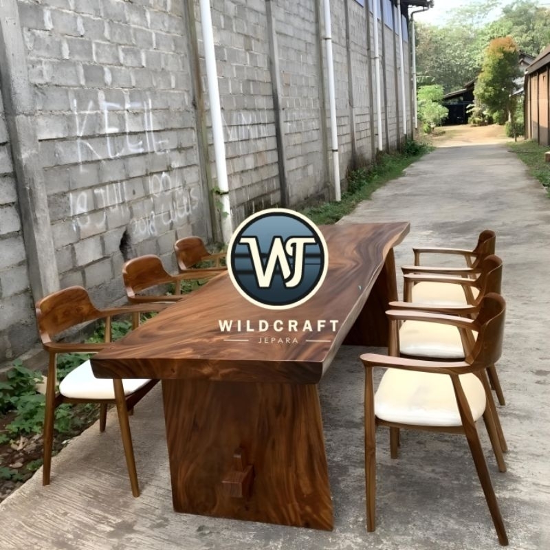 Jual SET MEJA MAKAN MINIMALIS 6 KURSI HIROSHIMA JATI FINISHING | Shopee Indonesia