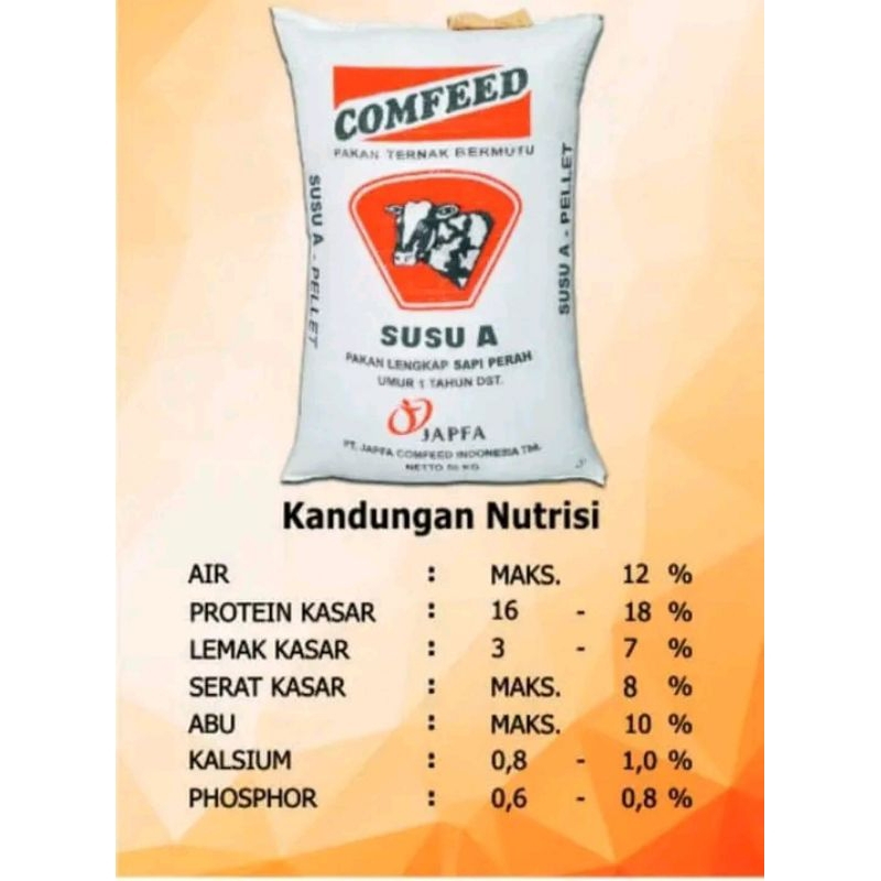 Jual Comfeed Susu A Pellet pakan sapi kambing indukan/perah setengah kg ...