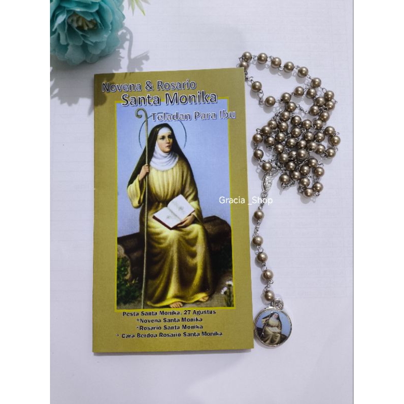 Jual Paket Lembar Doa dan Rosario Santa Monica | Shopee Indonesia