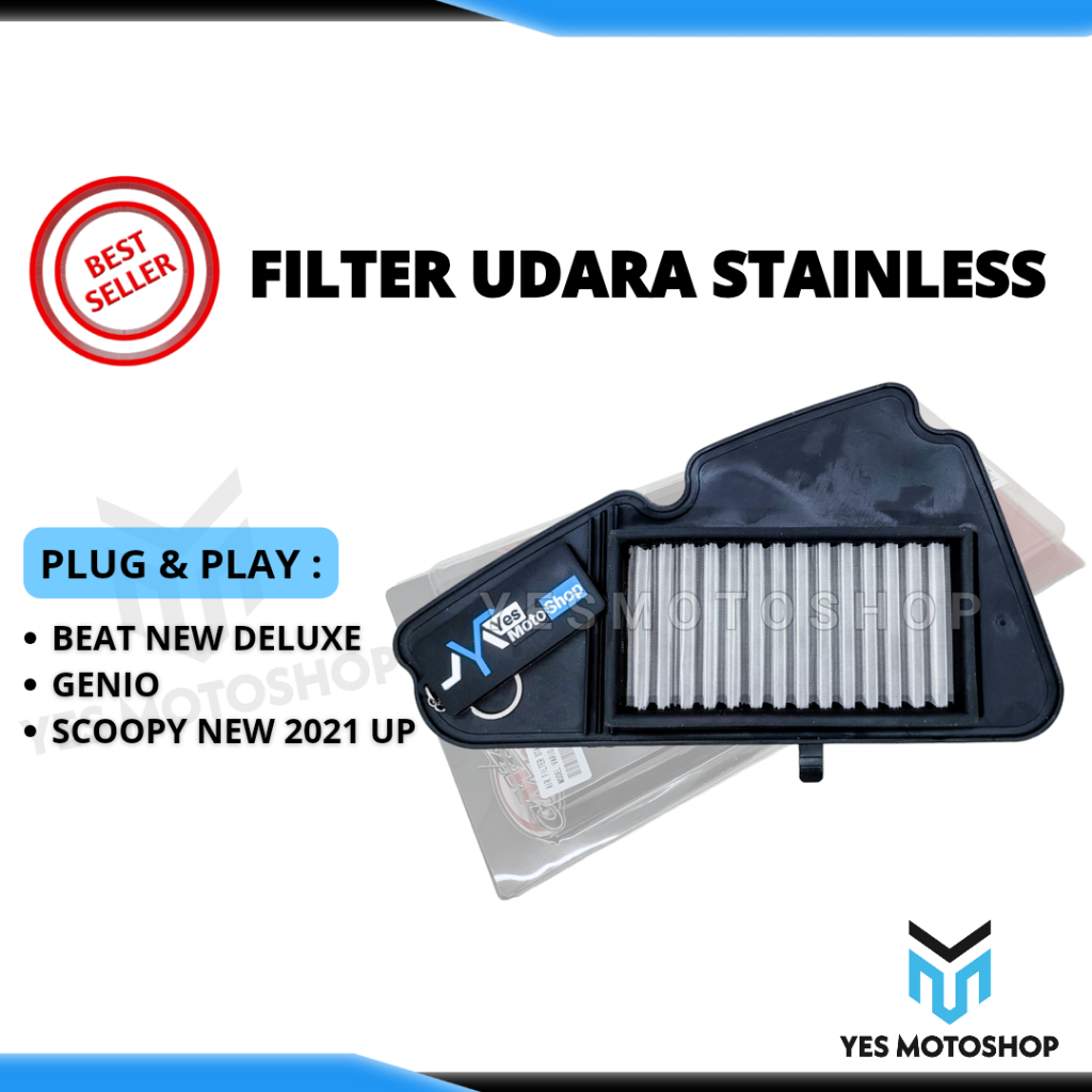Jual FILTER AIR FILTER UDARA STAINLESS BEAT DELUXE GENIO SCOOPY FI NEW ...