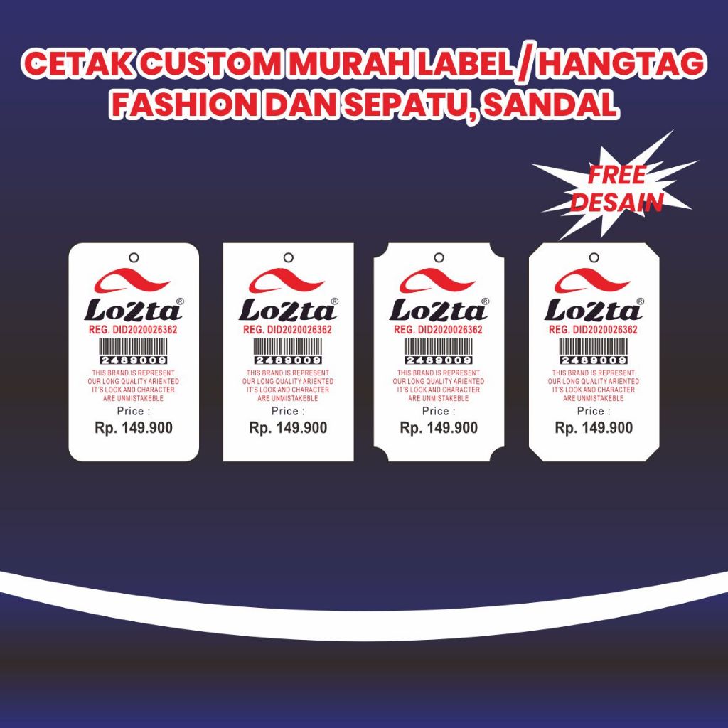 Jual CETAK CUSTOM MURAH HANGTAG/ LABEL SEPATU SANDAL DAN FASHION (FREE ...