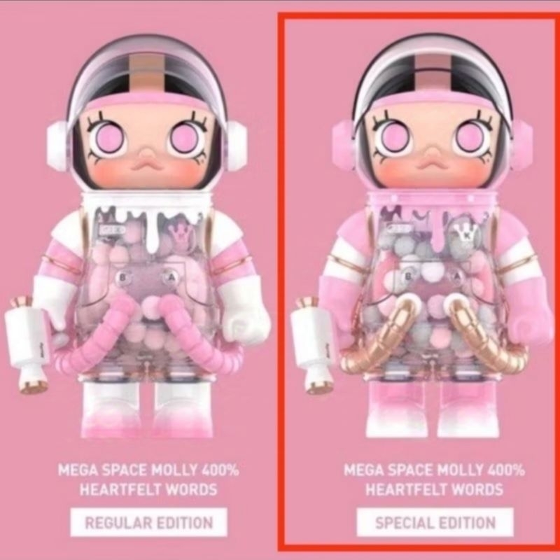 Jual MEGA SPACE MOLLY HEARTFELT WORDS 400% (SECRET / FULL PINK) POP MART ORIGINAL | Shopee Indonesia