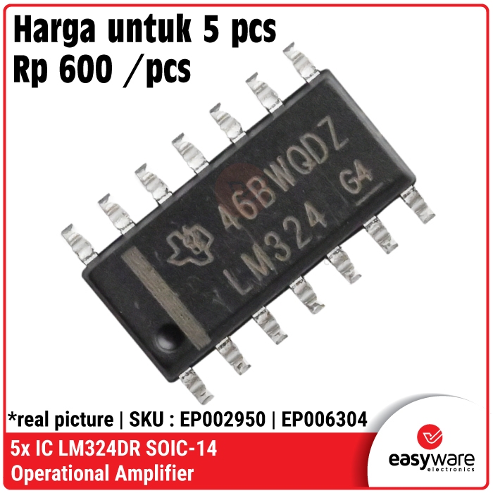 Jual 5x IC LM324DR SOIC-14 LM324 SOP-14 SMD IC Operational Amplifier OP AMP | Shopee Indonesia