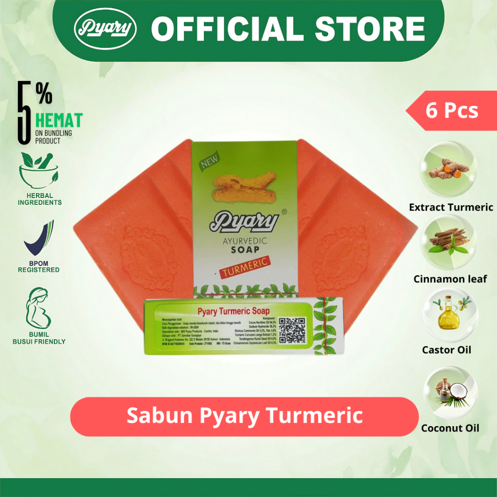 Jual PYARY 6 Pcs Sabun Turmeric Original BPOM - Paket Hemat | Shopee ...