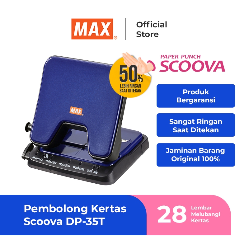 Jual MAX Pembolong Kertas / Paper Punch Hingga 28 Lembar DP-35 | Shopee ...