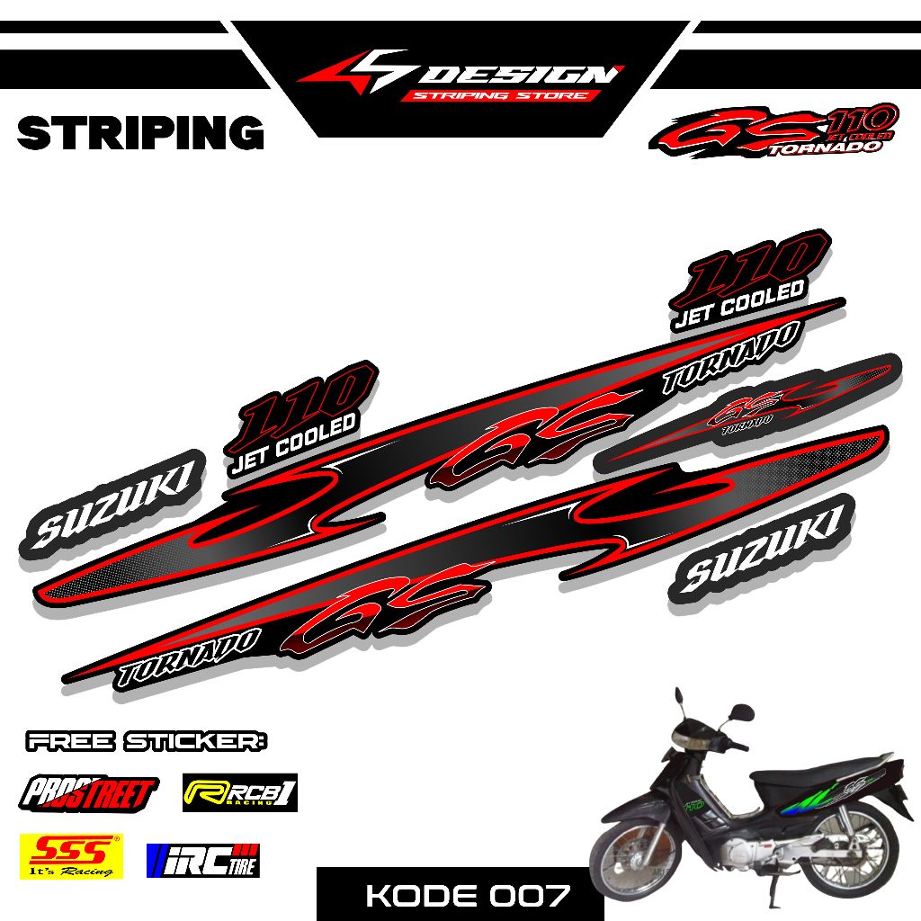 Jual 07 STICKER STRIPING GS TORNADO BAHAN VINYL, HOLOGRAM, UV ...
