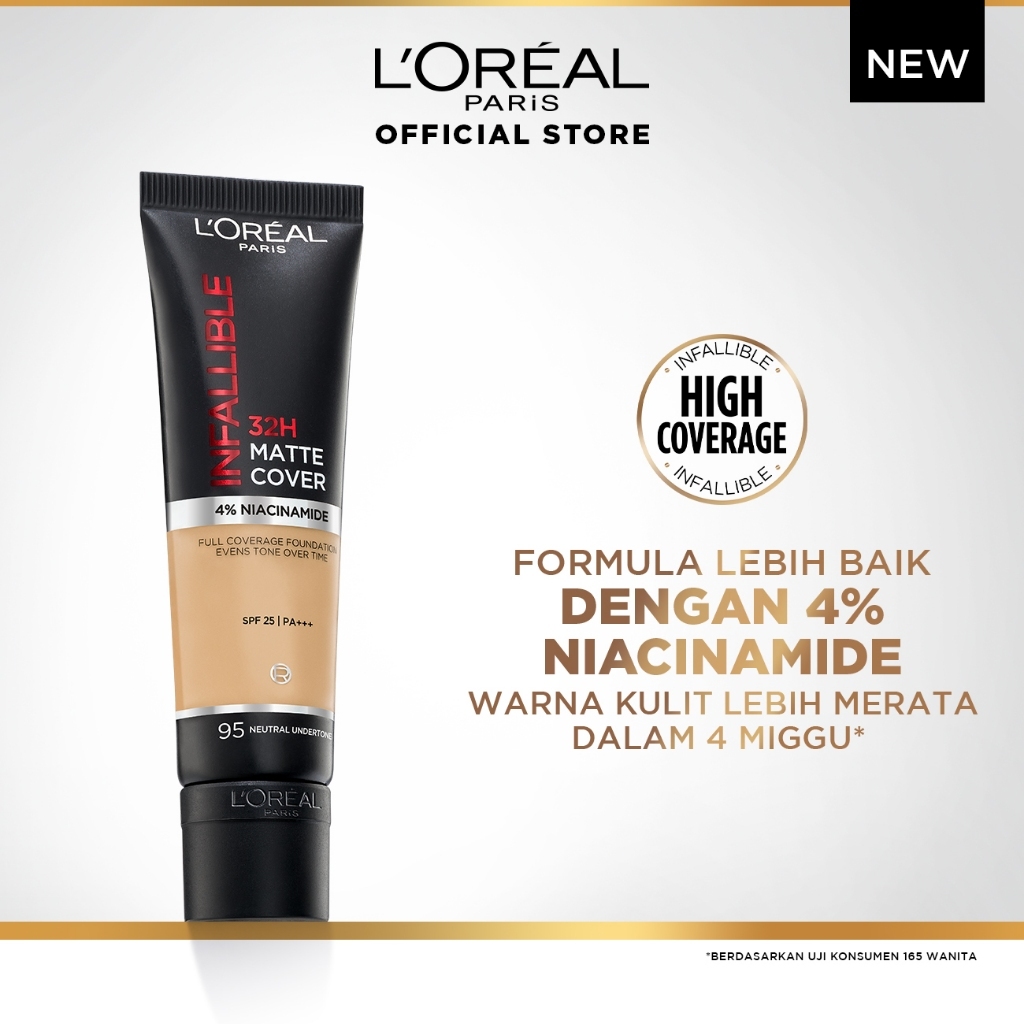 Jual L’Oreal Paris Infallible 32 Hr Matte Cover Liquid Foundation - 30ml | Shopee Indonesia