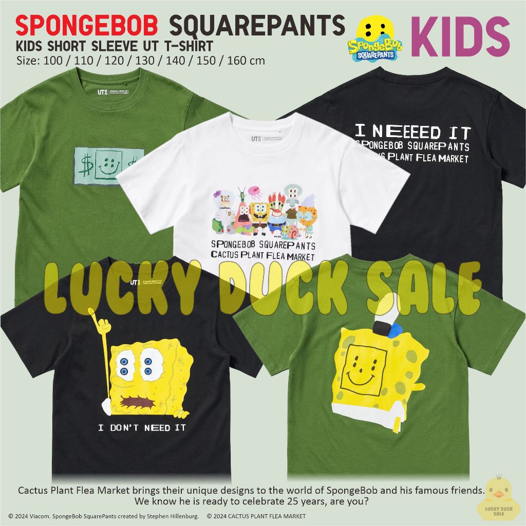 Jual Kids UNIQLO SpongeBob Squarepants Hoodie UT Shirt Cactus Plant ...