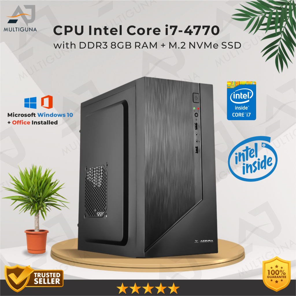 Jual CPU PC Komputer Intel Core i7 Gen-4 RAM 8GB SSD Rakitan Office ...