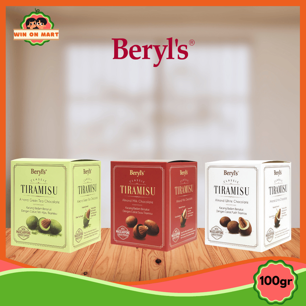Jual Coklat | Beryl's Classic Tiramisu Almond Chocolate 100g | Green tea | Milk | White | Shopee ...