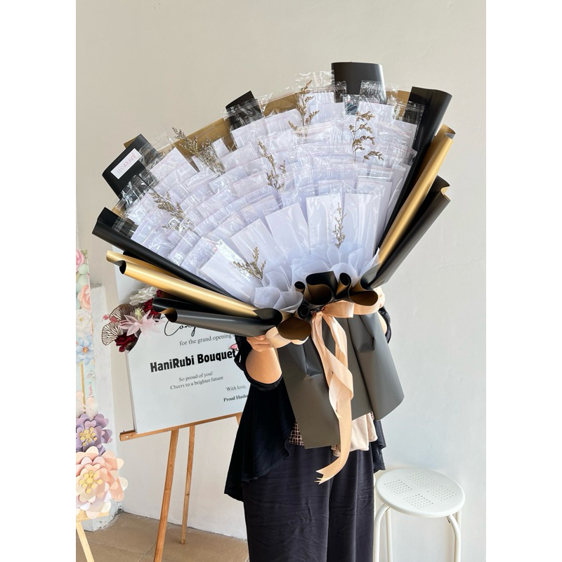 Jual [JUMBO SIZE] 50 Lembar Kerangka Money Bouquet kosongan | Buket ...