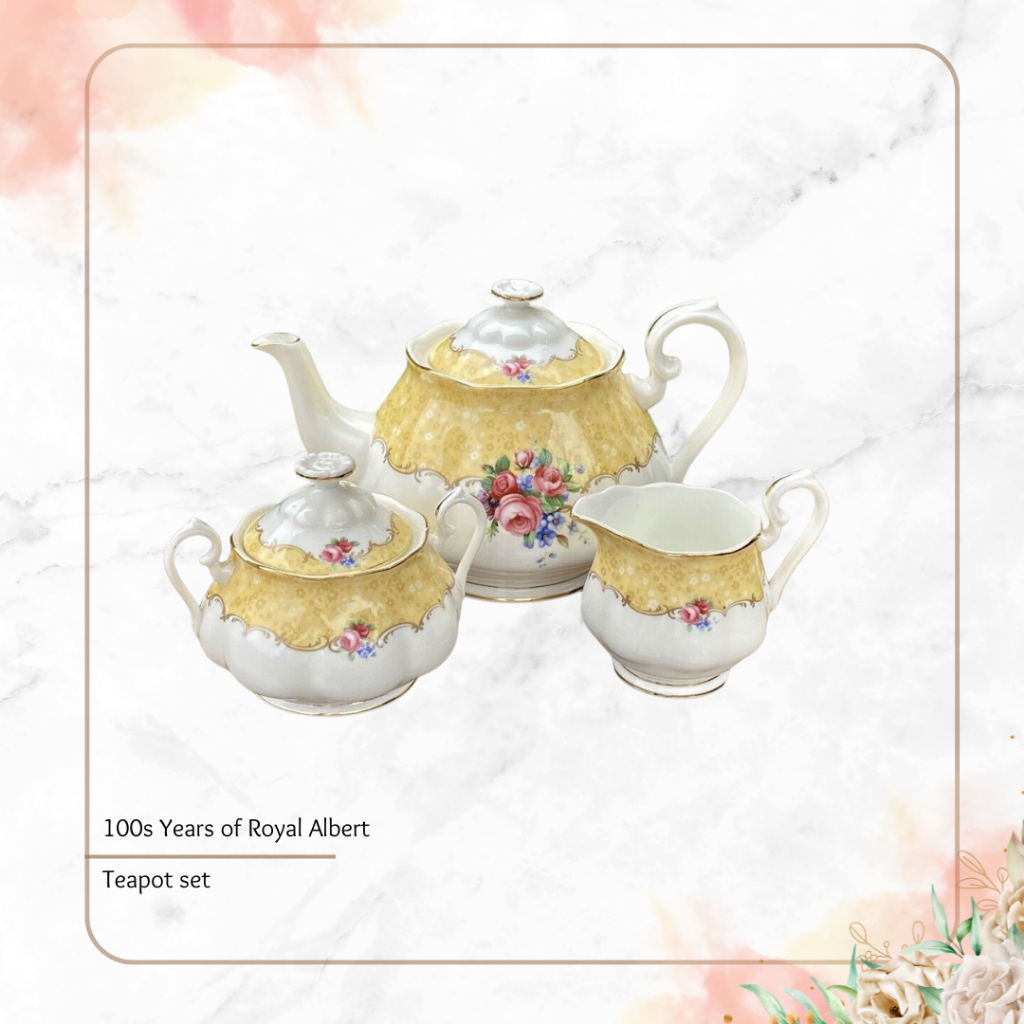 Jual Royal Albert 100 Years - Teapot Set / Teapot, Sugar Box, Cream Box ...