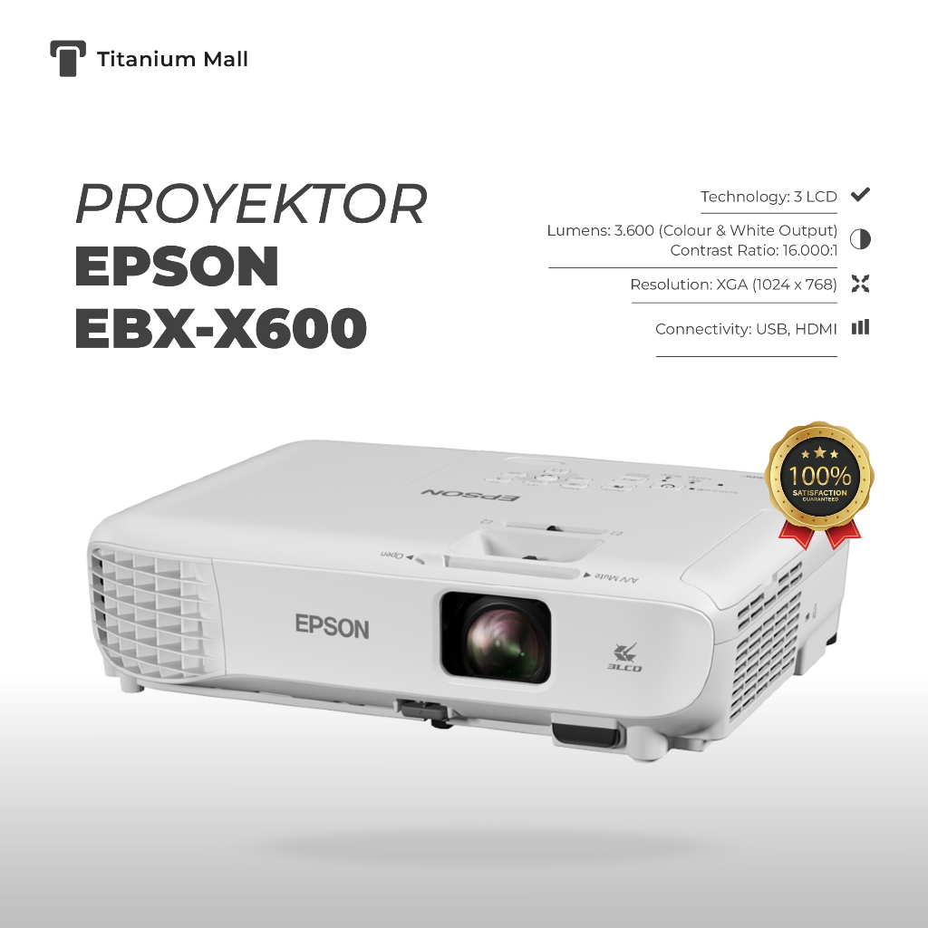 Jual PROYEKTOR EPSON EB-X600 XGA 3600 Lumens HDMI 3LCD TKDN | Shopee Indonesia