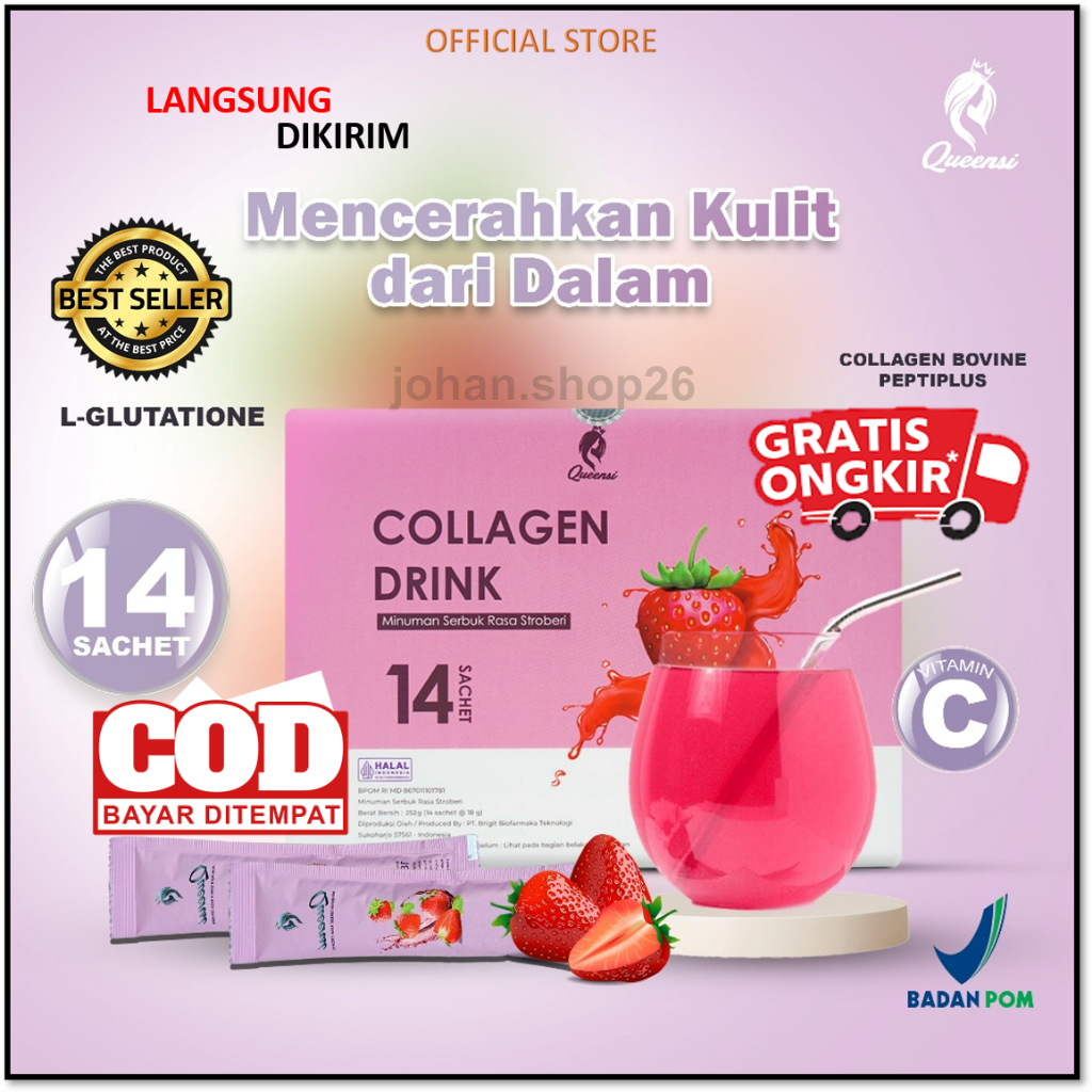 Jual QUEENSI COLLAGEN DRINK ORIGINAL BPOM | QUENSI COLLAGEN | QUEENSI QUENSI ISI 14 SACHET ...