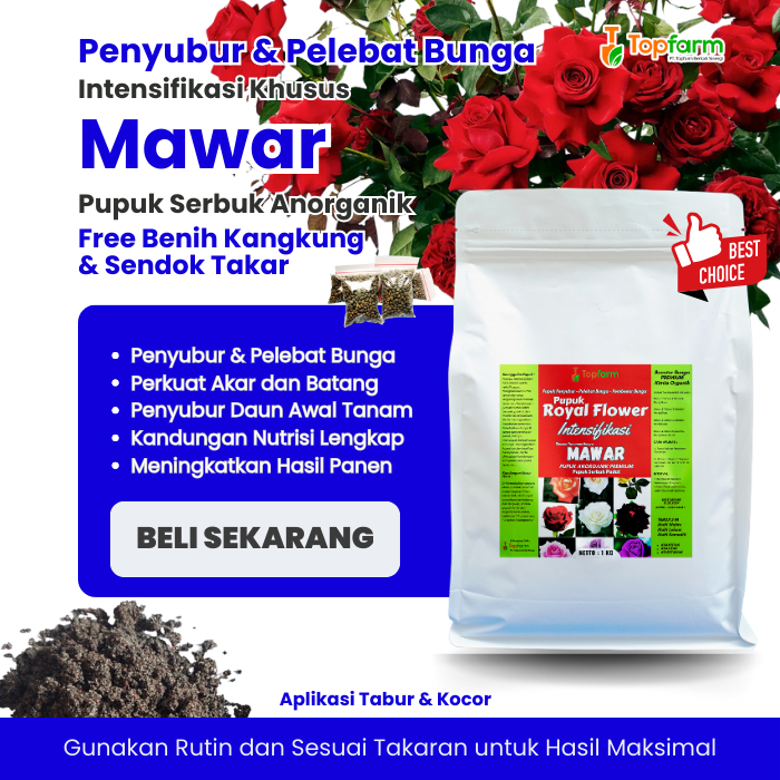 Jual Pupuk Bunga dan Hias Mawar Lebat / Pupuk Mawar Berbunga Besar ...