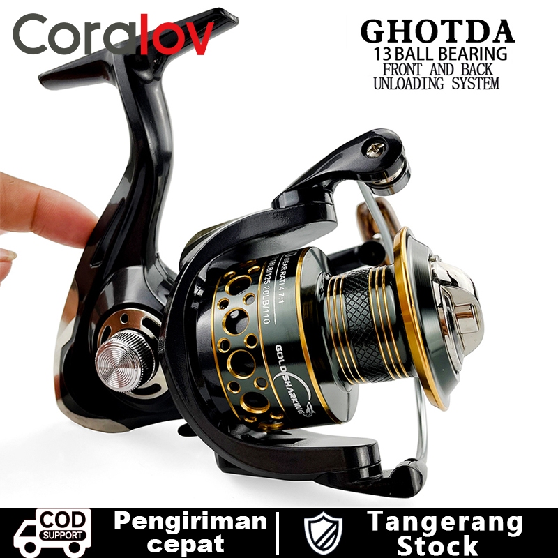 Jual Coralov Reel Pancing BK2000-7000 Kayu Handle Spool Reel Fishing ...