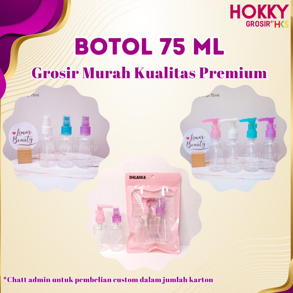Jual (GROSIR 1 LUSIN) Botol sabun travel spray pump parfum 75 ml Grosir ...