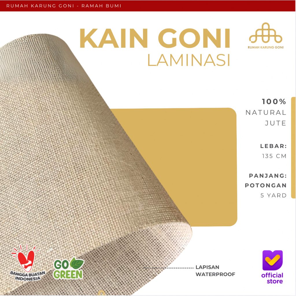 Jual Kain Goni Premium 1 yard - Bahan Kain Karung Goni Baru - LAMINATED ...