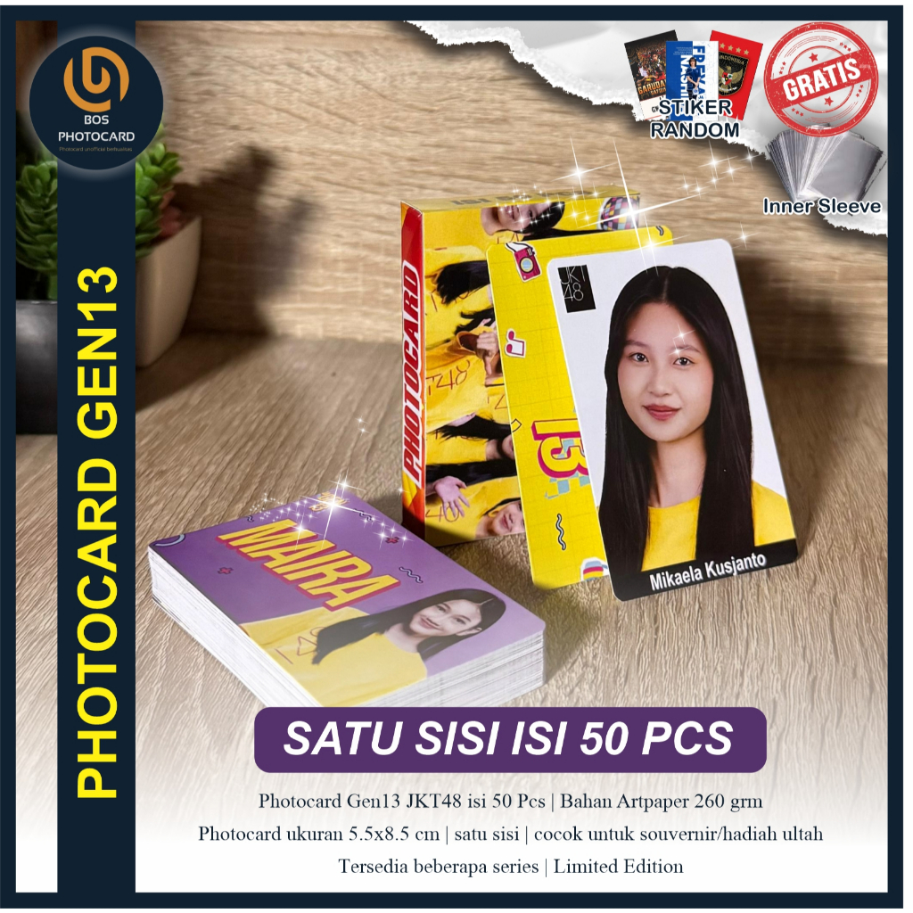 Jual " Photocard JKT48 Edisi Gen13 " isi 50 Pcs (Unofficial/Fanmade) Dapat Bonus Stiker Random ...