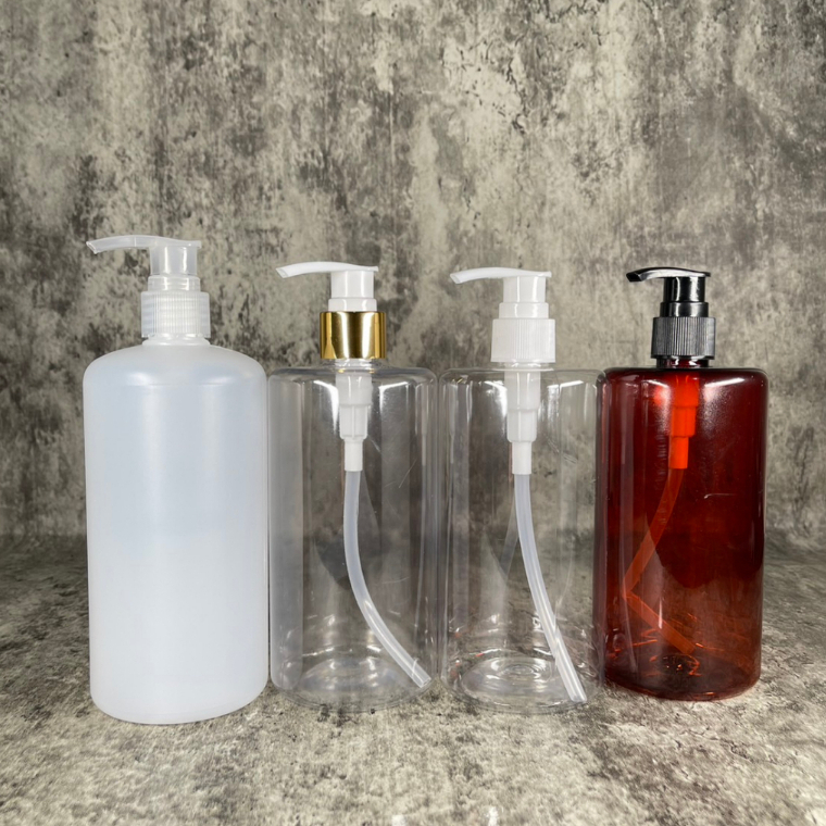 Jual Botol Pump POLOS Bening Polos Coklat Polos 500ml Persegi Silver ...