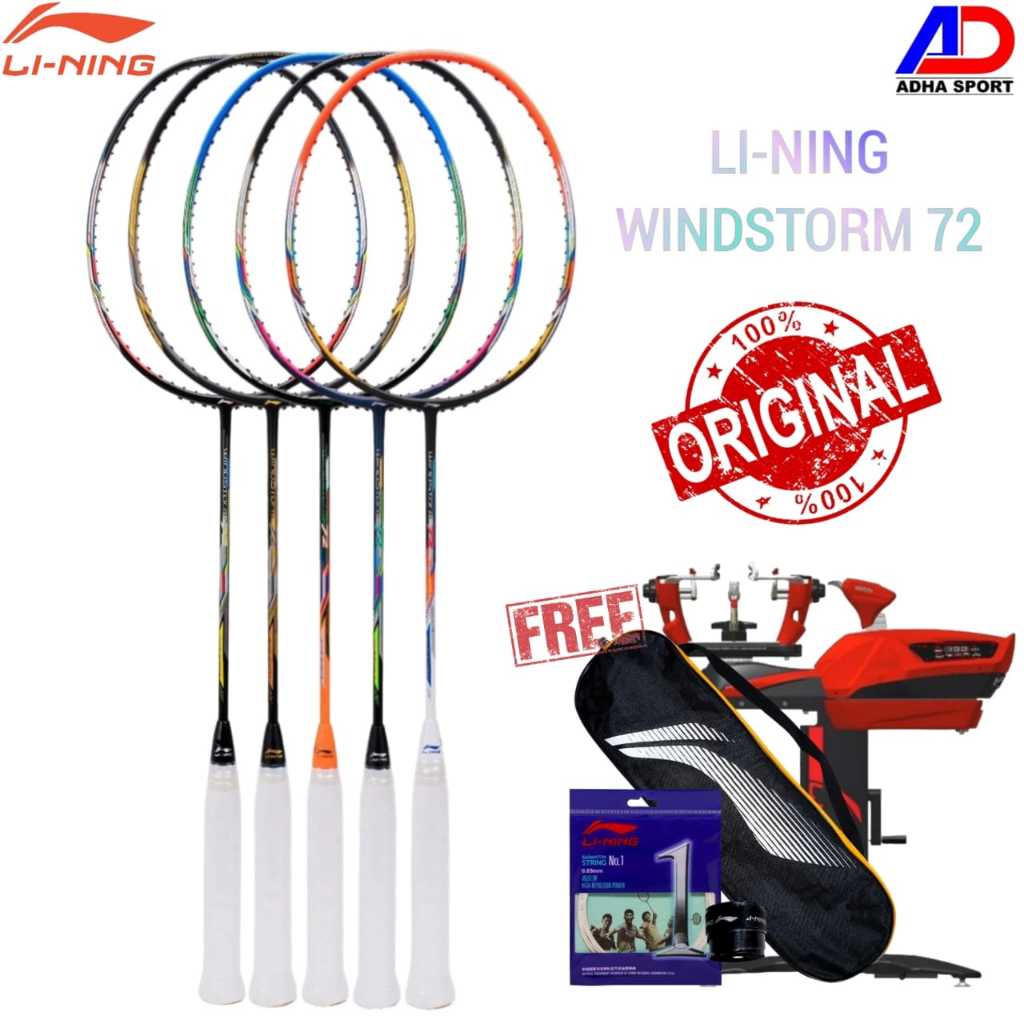 Jual Raket Badminton LiNing Windstorm 72 Original Raket Li-Ning ...