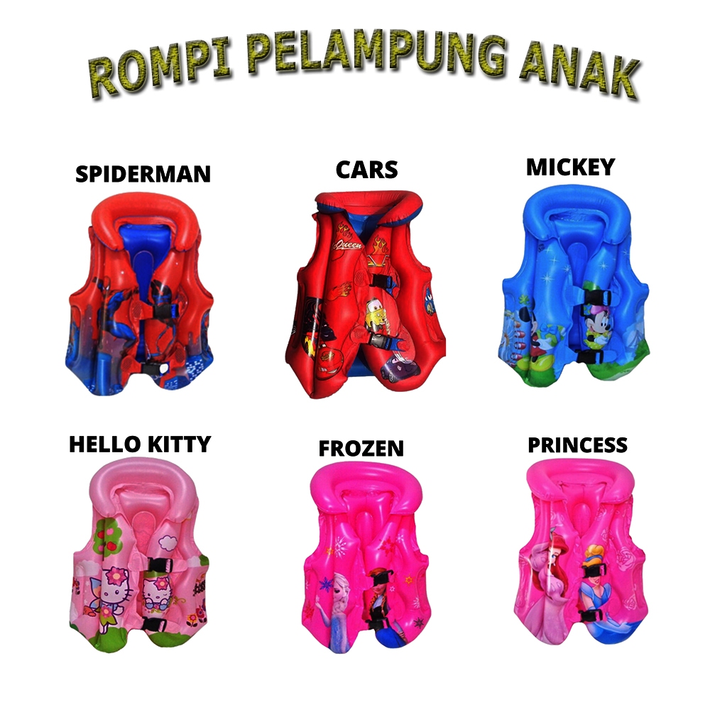 Jual PELAMPUNG RENANG ROMPI ANAK PELAMPUNG KARAKTER LUCU | SWIM VEST ...