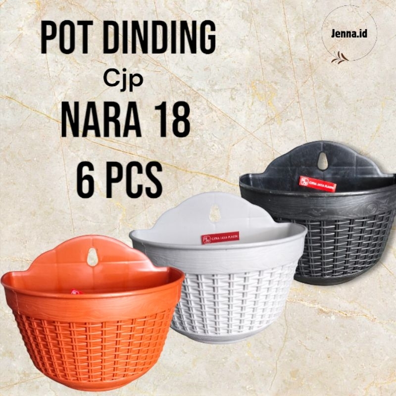 Jual POT DINDING NARA 18 / POT TEMPEL NARA 18 ( 6 pcs ) | Shopee Indonesia