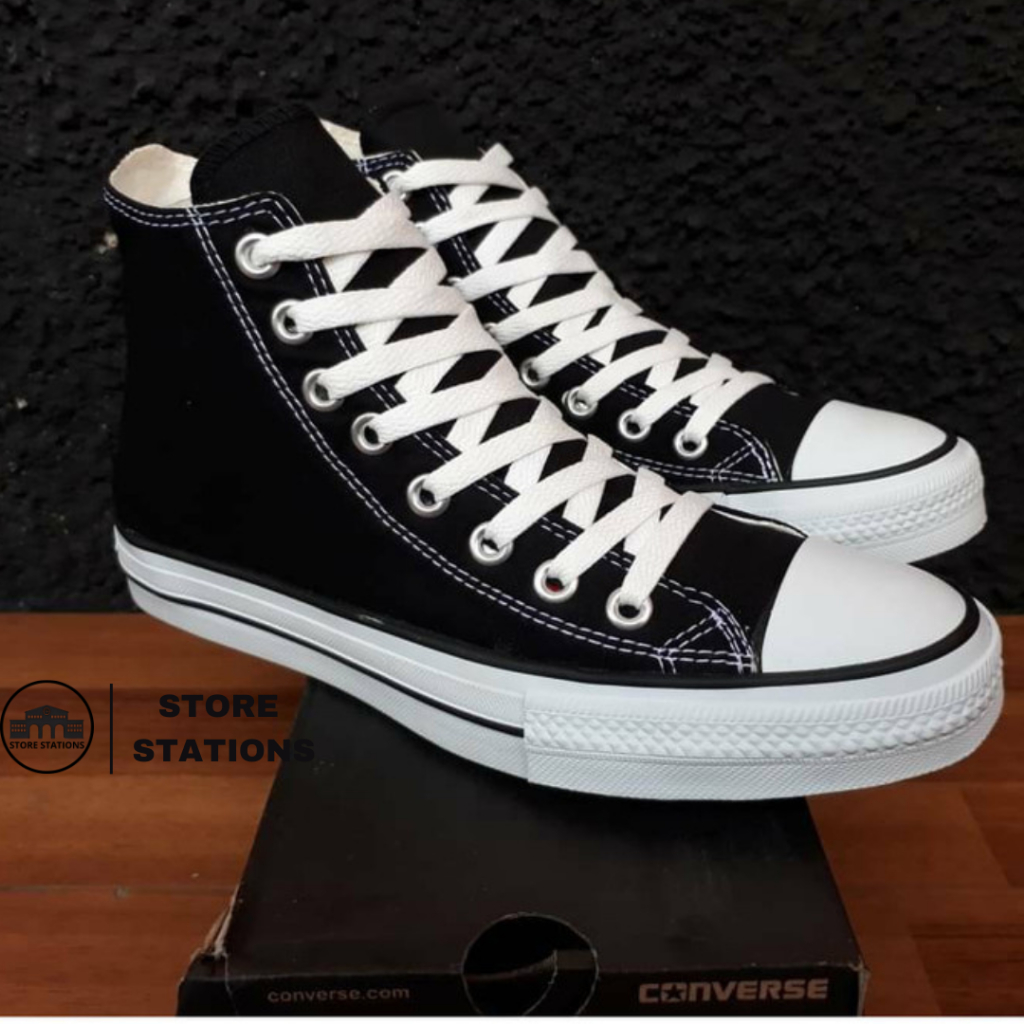 Jual Sepatu All Star Black White High Sneakers All Star Hitam Putih ...