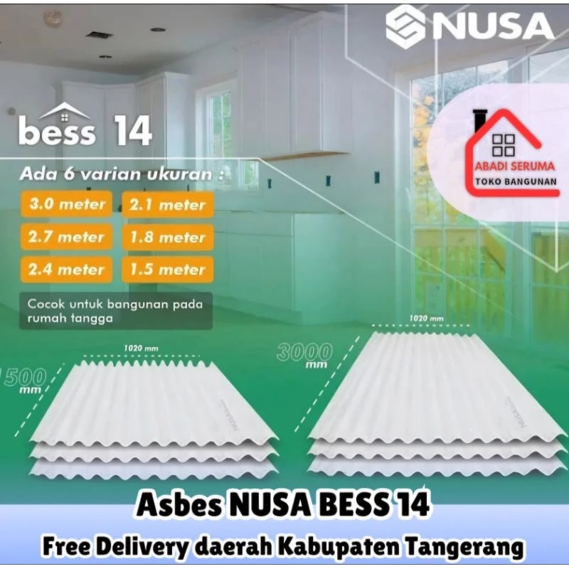 Jual ADA GARANSI | ASBES NUSA BESS GELOMBANG KECIL 14 ATAP NUSABES ...