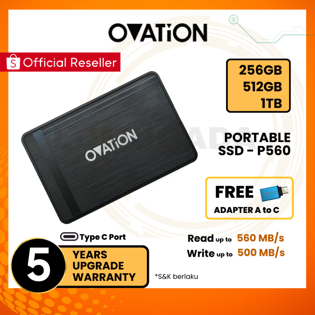Jual OVATION P560 Portable SSD External 256GB / 512GB / 1TB - Garansi ...