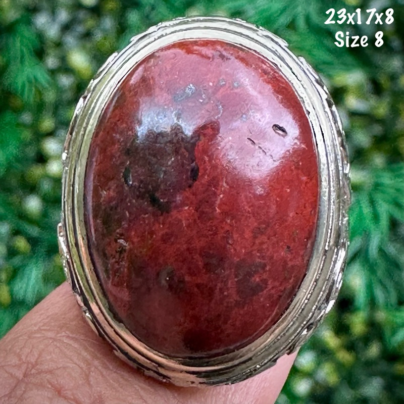 Jual Cincin Batu Akik Natural Badar Merah Nempel Magnet (asli alam ...