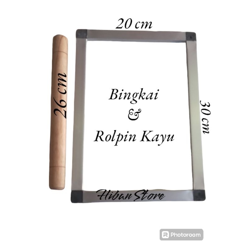 Jual 1 Set Bingkai Alumunium & Rolpin Kayu Ukuran 30x20 Cm Tebal 1 Cm ...