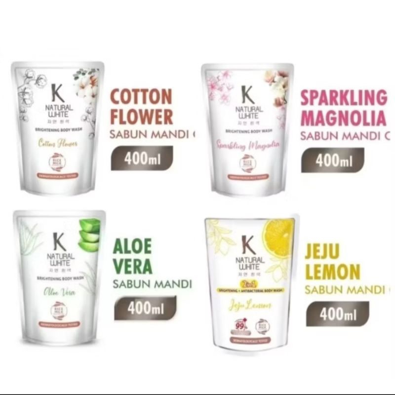 Jual K Natural White Brightening Body Wash Sabun Cair Refill 400 ml ...