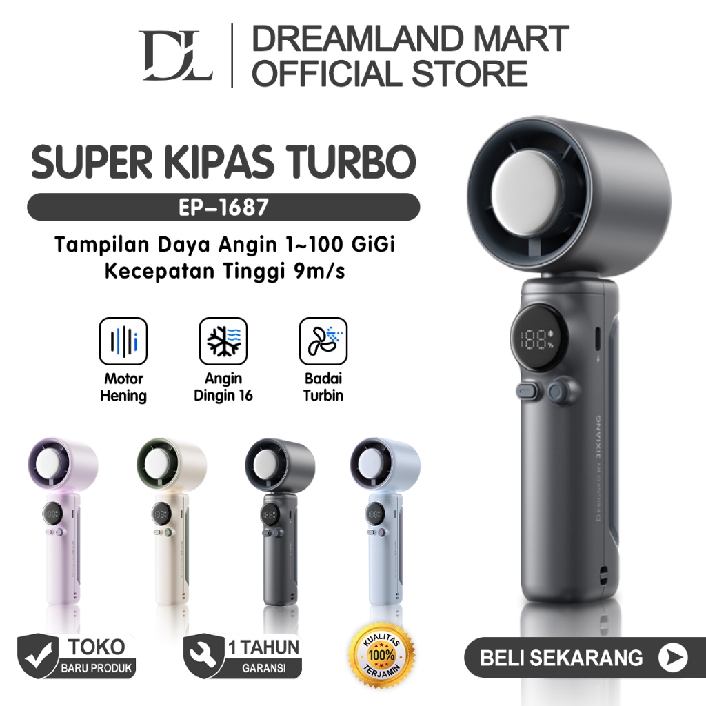 Jual DL Super Kipas Turbo/Mini kipas Strong Wind 100 Gear Wind Speed ...