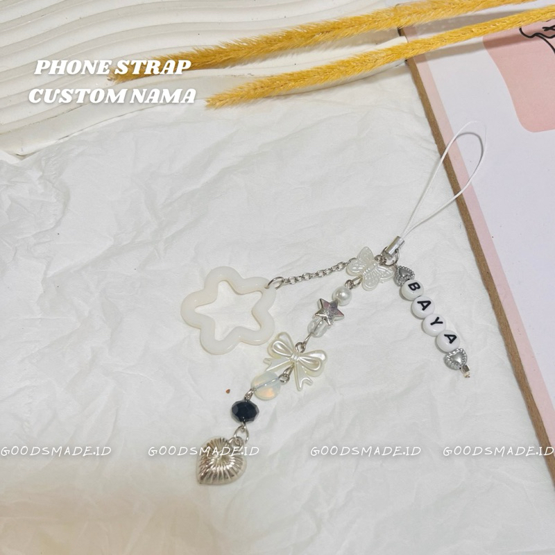 Jual PHONE STRAP NAMA AESTHETIC / GANTUNGAN HP LUCU SIMPLE / TALI HP ...