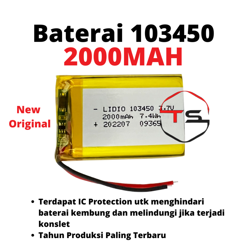 Jual Baterai Batre Batere 103450 2000MAH New Original | Shopee Indonesia