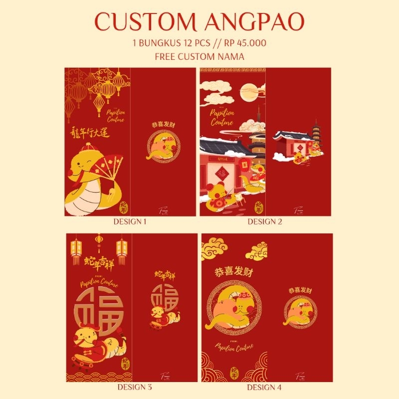 Jual CUSTOM NAMA ANGPAO ANGPAU IMLEK CNY 2025 | Shopee Indonesia